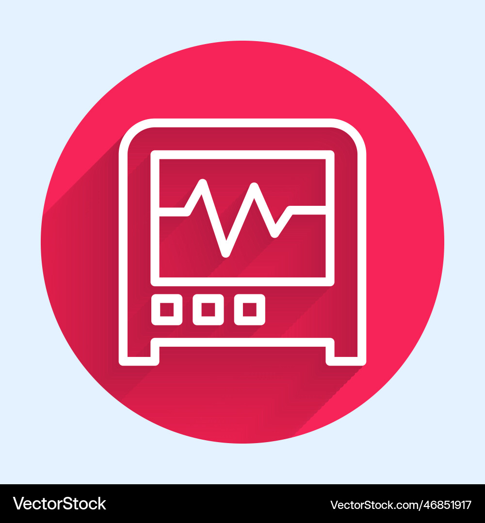 White line seismograph icon isolated with long Vector Image