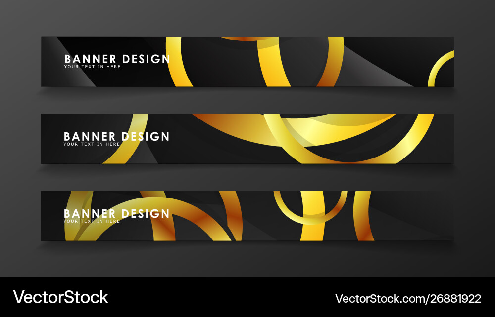 Abstract circle banner fancy golden Royalty Free Vector