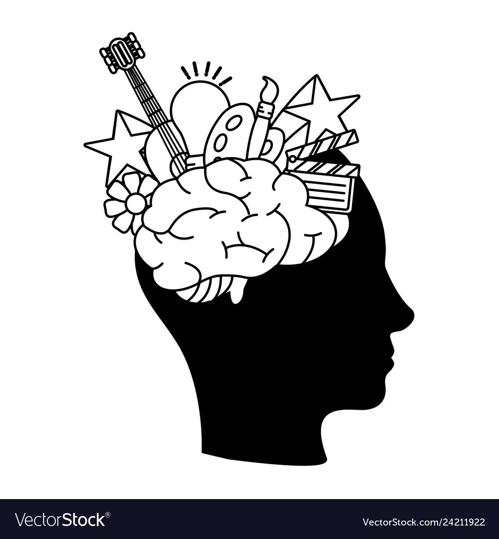 Brain idea creativity Royalty Free Vector Image