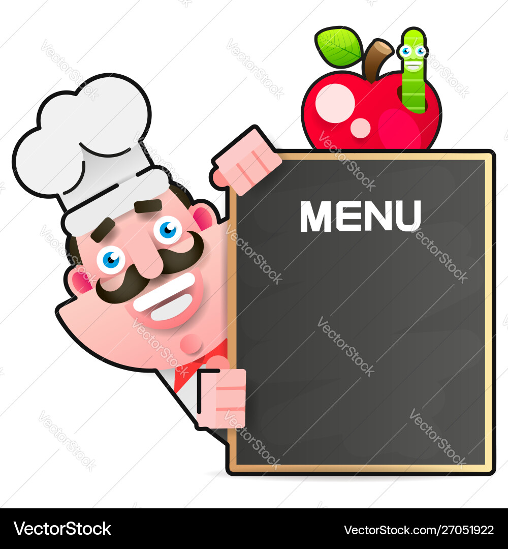 Cartoon menu character templates for cover Vector Image