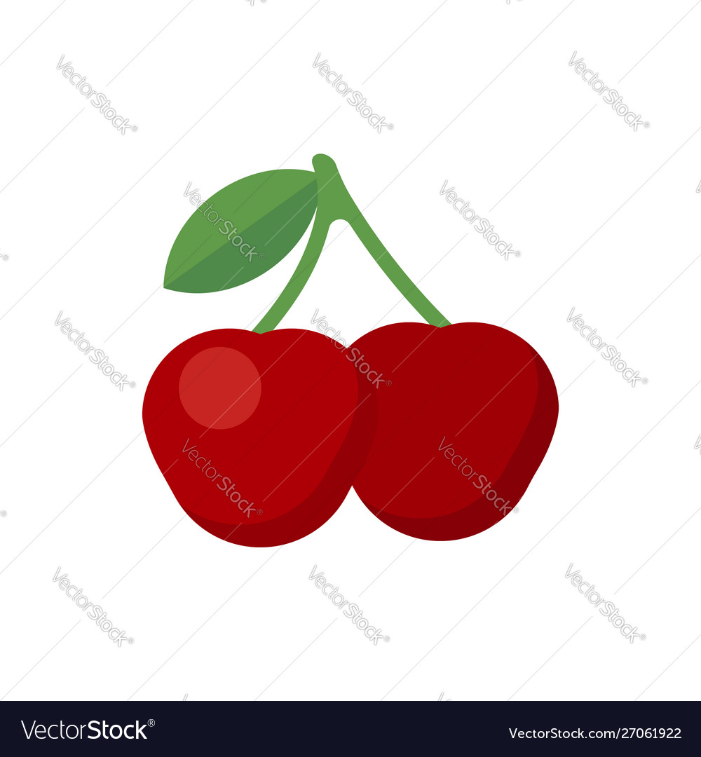 Cherry Isolated On White Background Royalty Free Vector