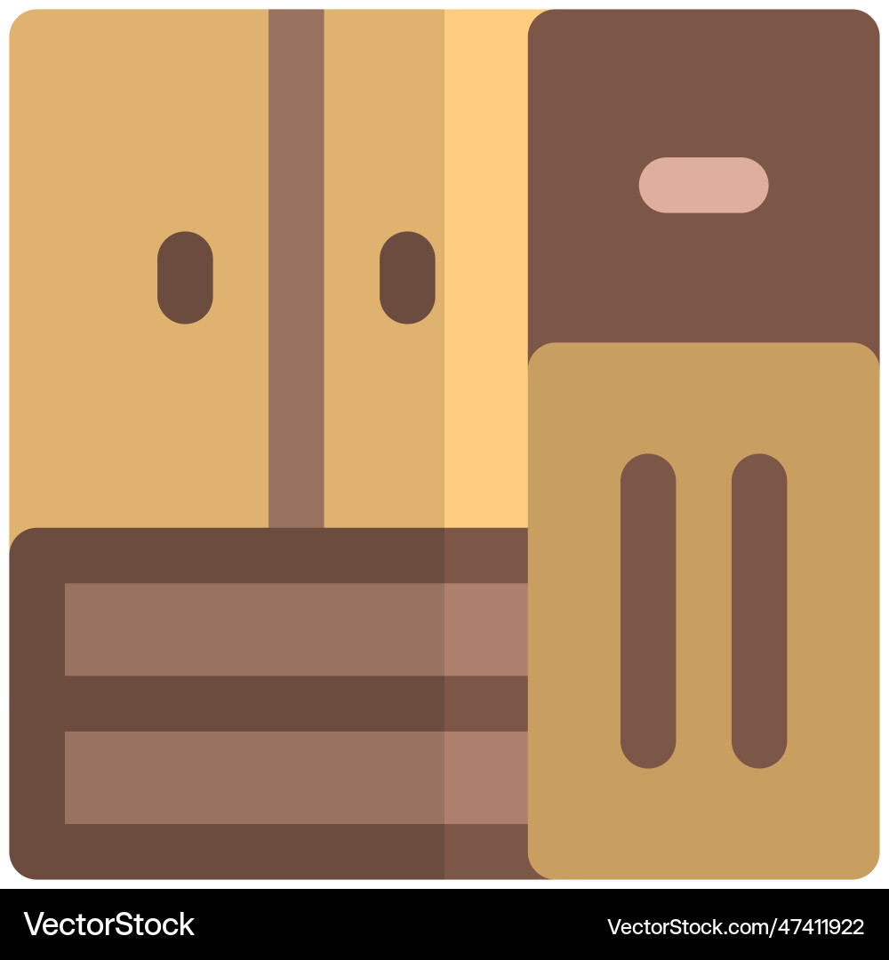 Closet made up of multiple small cabinets Vector Image