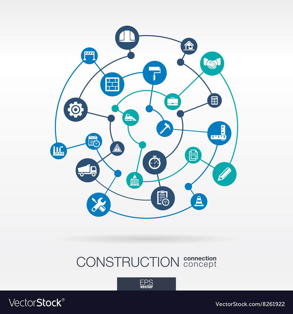 Construction network abstract background Vector Image