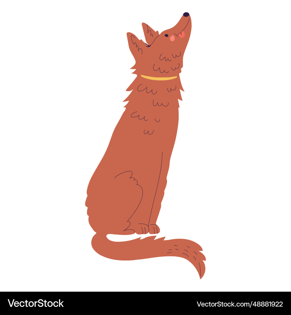 Happy sitting dog dog Royalty Free Vector Image