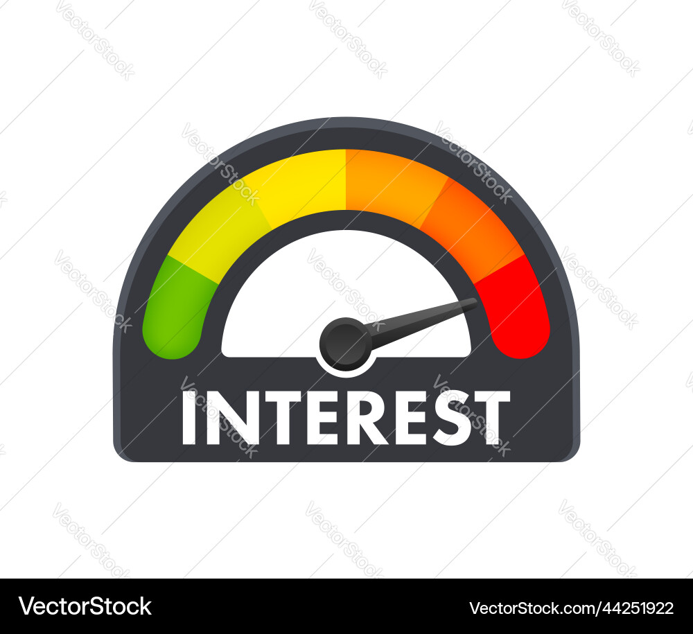 Interest rate measurement scale stock Royalty Free Vector