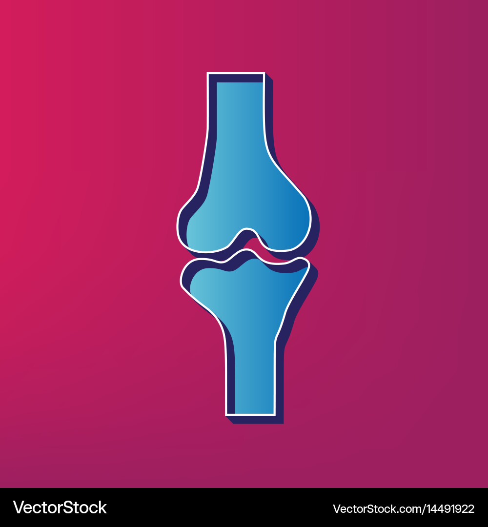 Knee joint sign blue 3d printed icon Royalty Free Vector