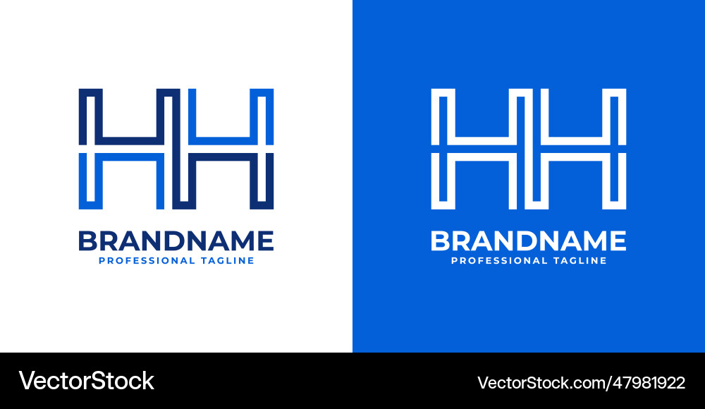 Letter hh line monogram logo suitable for any Vector Image