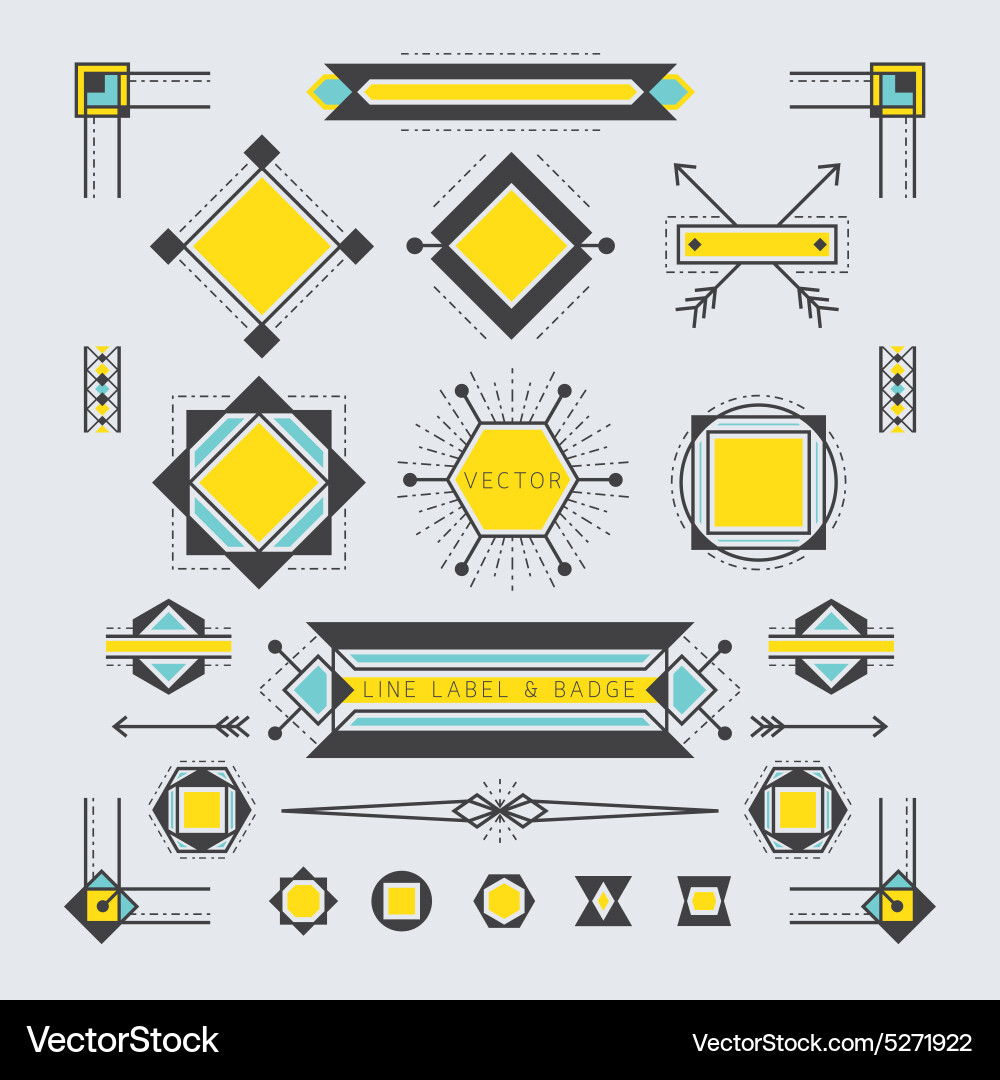 Line and geometric labels and badges Royalty Free Vector