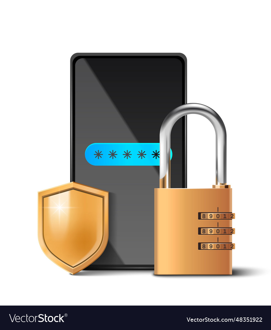 Lock realistic composition Royalty Free Vector Image