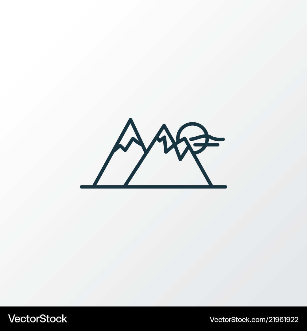 Mountain icon line symbol premium quality Vector Image
