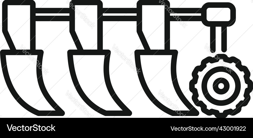 Plow icon outline farmer field Royalty Free Vector Image