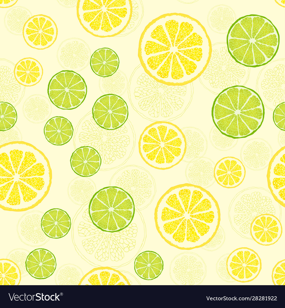 Seamless pattern with fruit slices limes Vector Image