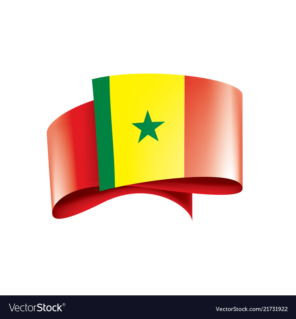Senegal flag on a white Royalty Free Vector Image
