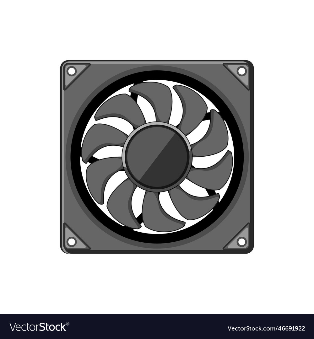 System cooling fan pc cartoon Royalty Free Vector Image
