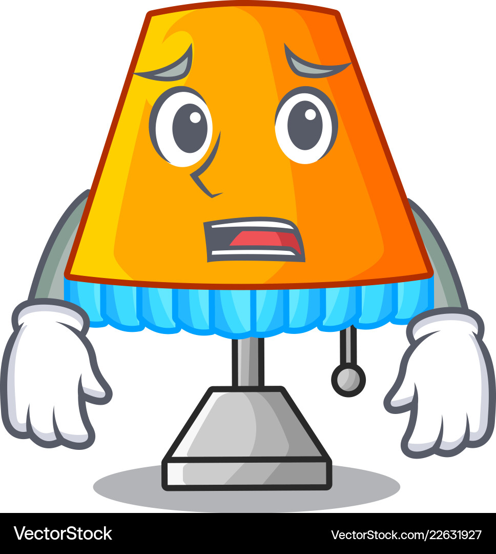 Afraid cartoon decorative table lamp in living Vector Image