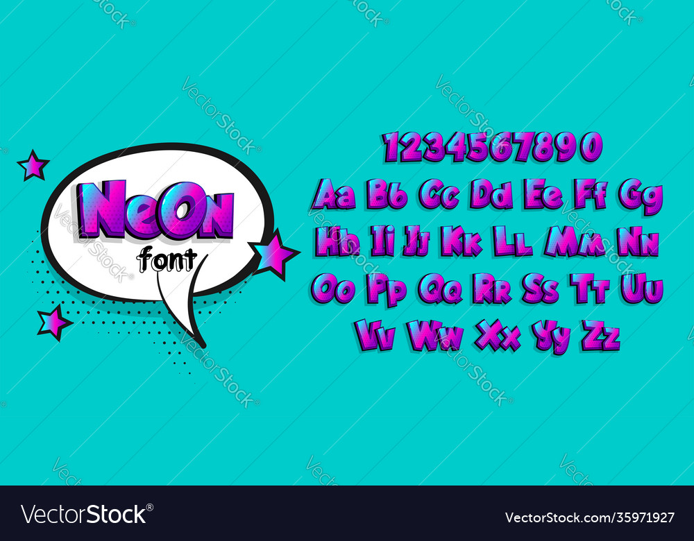 Comic book pop art super hero font Royalty Free Vector Image