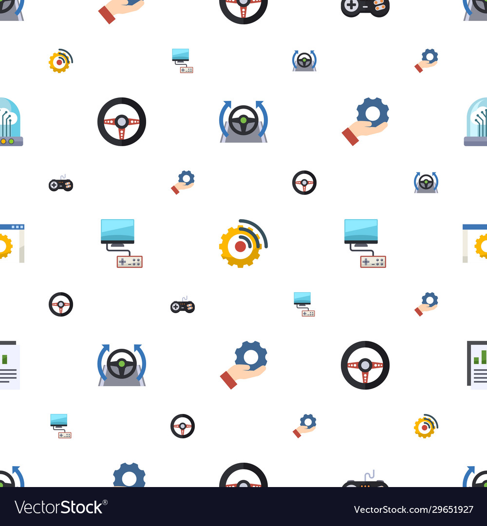 Control icons pattern seamless included editable Vector Image