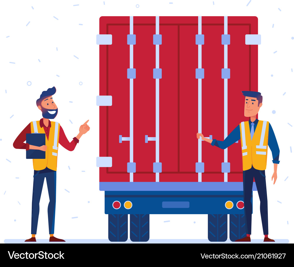 Customs and border truck inspection Royalty Free Vector