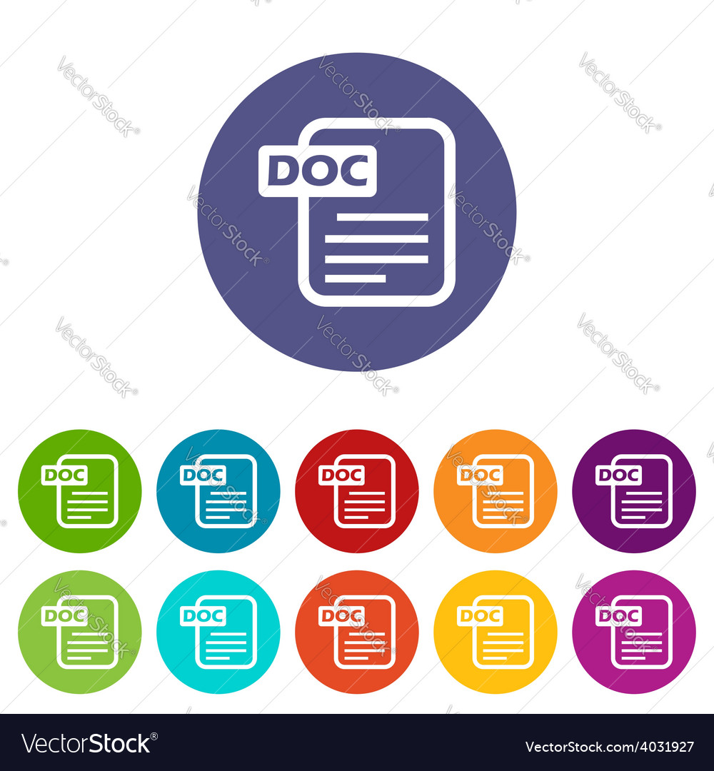 Doc flat icon Royalty Free Vector Image - VectorStock