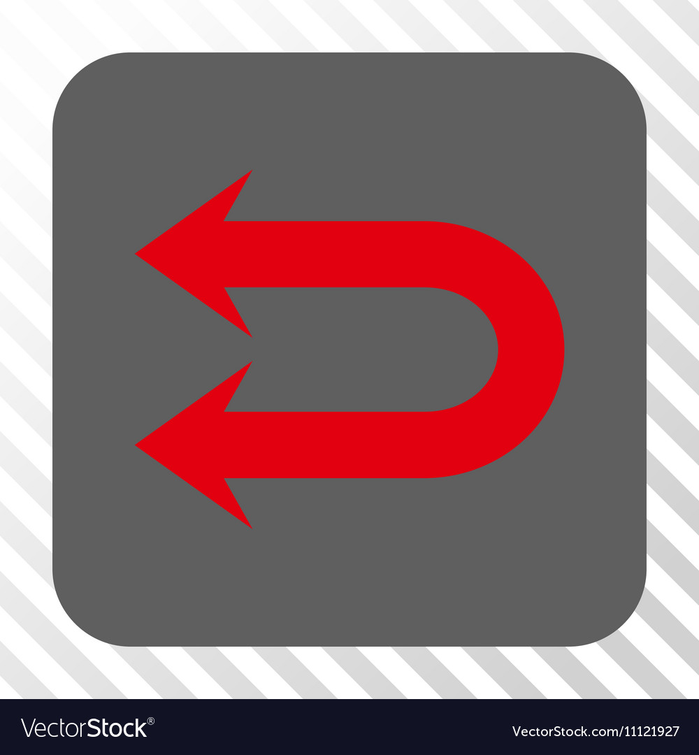 Double left arrow rounded square button Royalty Free Vector