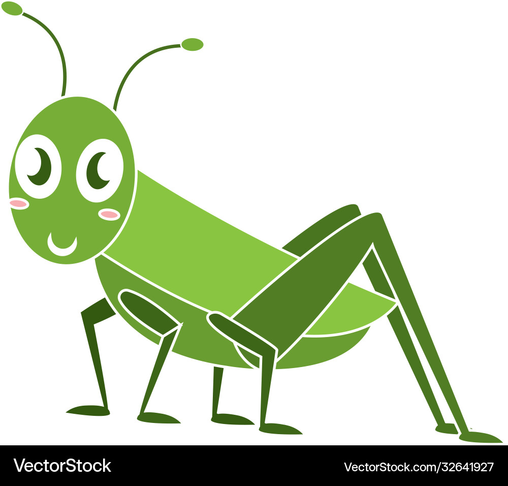 Isolated happy cricket cartoon Royalty Free Vector Image