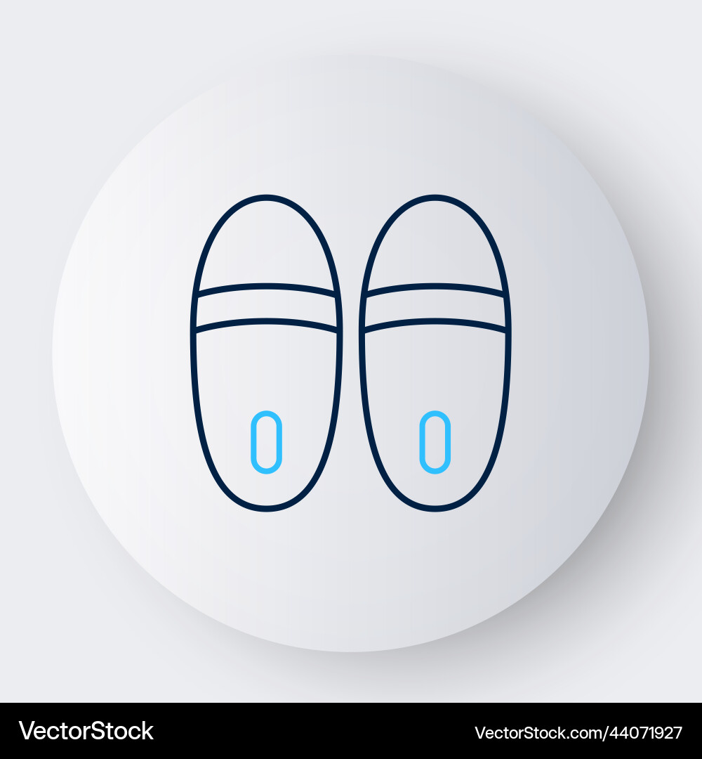 Line slippers icon isolated on white background Vector Image
