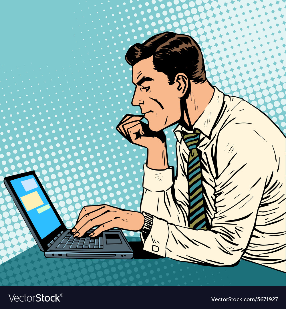 Man working laptop Royalty Free Vector Image - VectorStock Man working laptop Royalty Free Vector Image - VectorStock