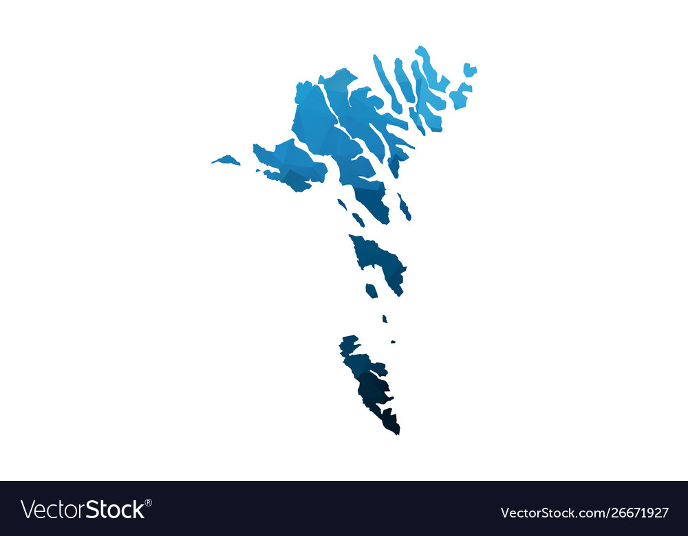 Map - blue geometric rumpled triangular low poly Vector Image