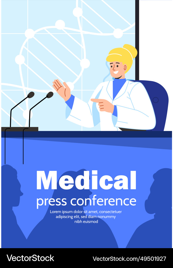 Medical press conference poster Royalty Free Vector Image
