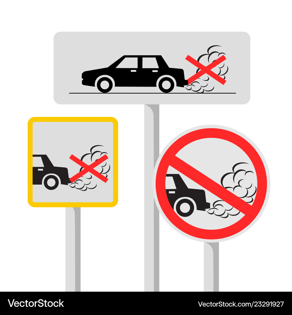 No idling road sign symbol Royalty Free Vector Image