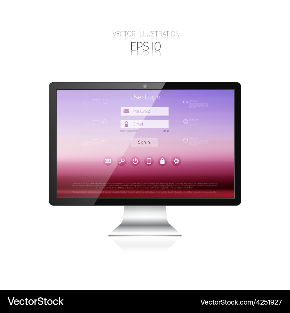 Realistic detalized flat monitor Royalty Free Vector Image