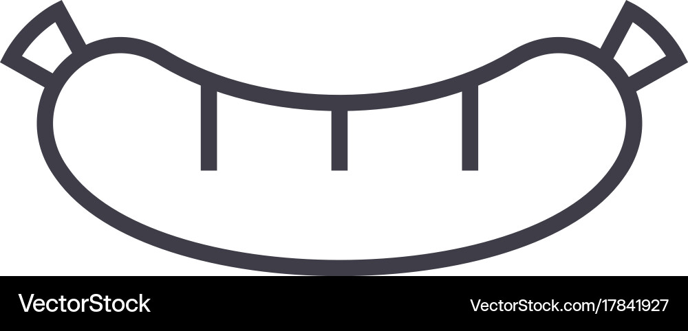 Sausage line icon sign Royalty Free Vector Image