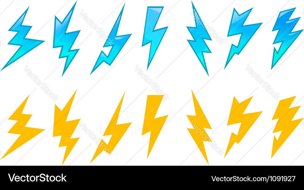 Set of lightning icons Royalty Free Vector Image