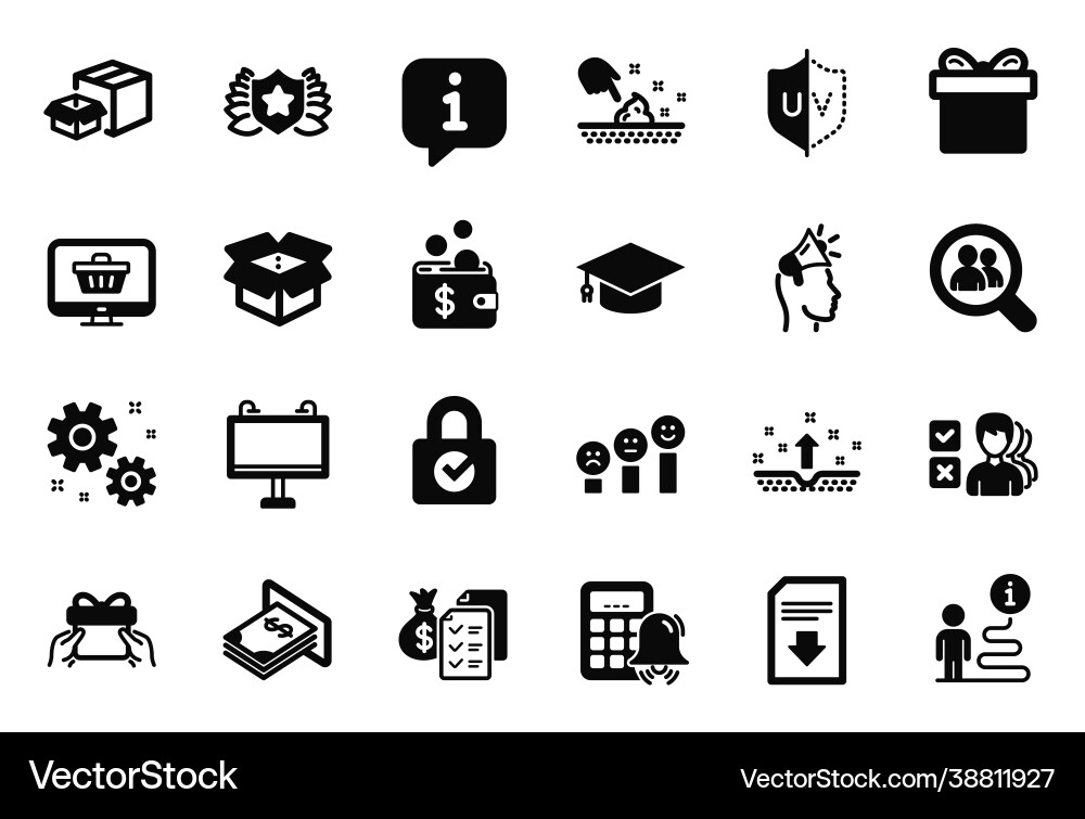 Set simple icons related to customer Royalty Free Vector