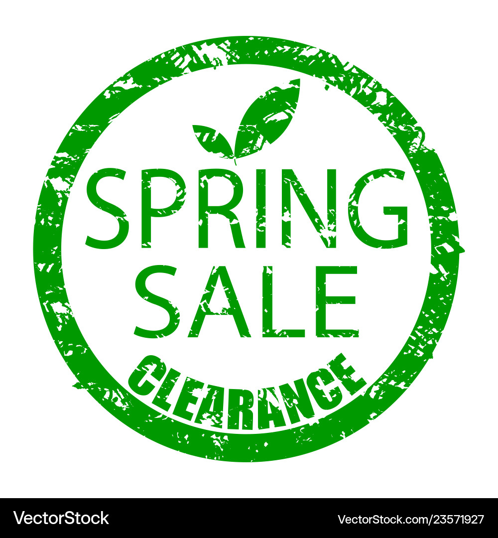 Spring sale clearance rubber stamp texture for ad Vector Image