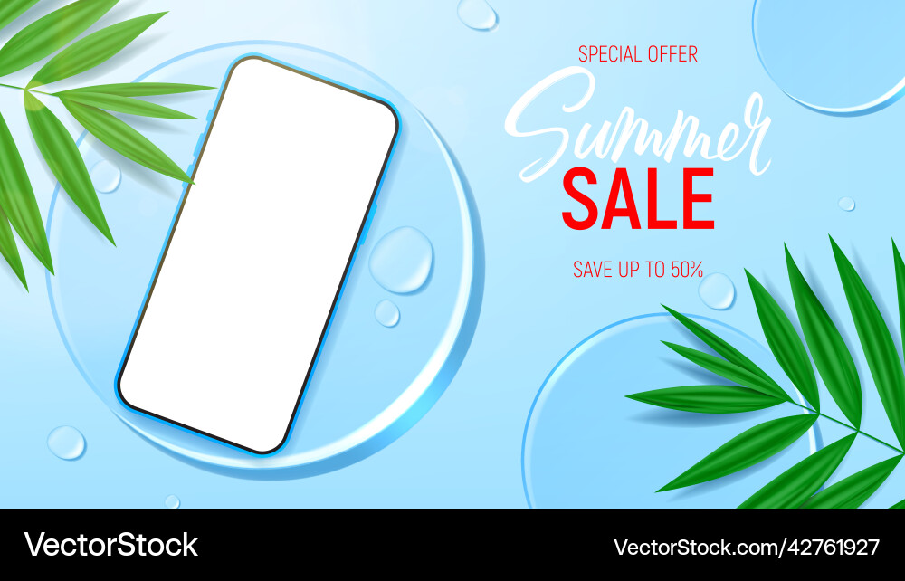 Summer sale ad banner template Royalty Free Vector Image
