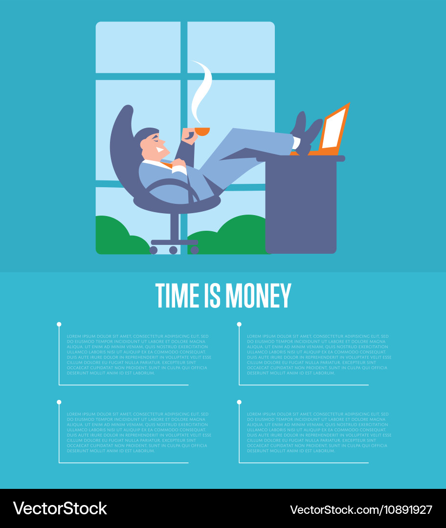 Time is money infographics template Royalty Free Vector