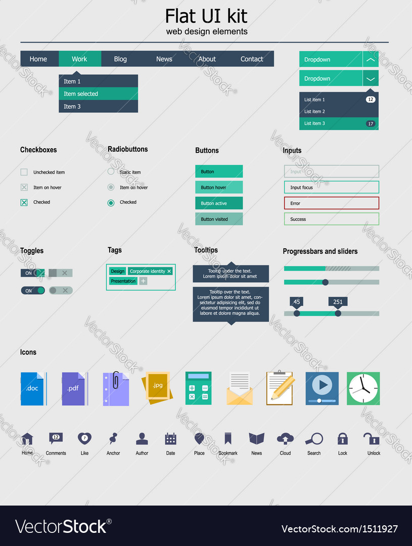 Ui kit is a beautiful components featuring the Vector Image