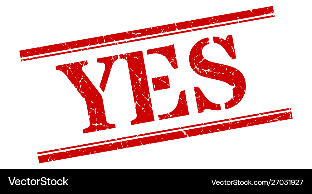 Yes stamp square grunge sign Royalty Free Vector Image