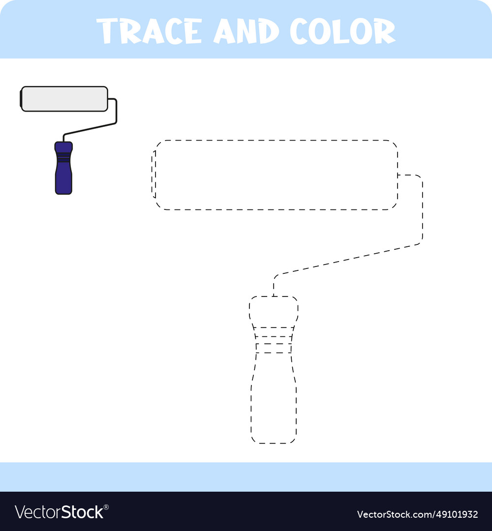 Activity page with tracing practice trace Vector Image
