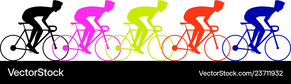 Bicycle race peoples colorful Royalty Free Vector Image