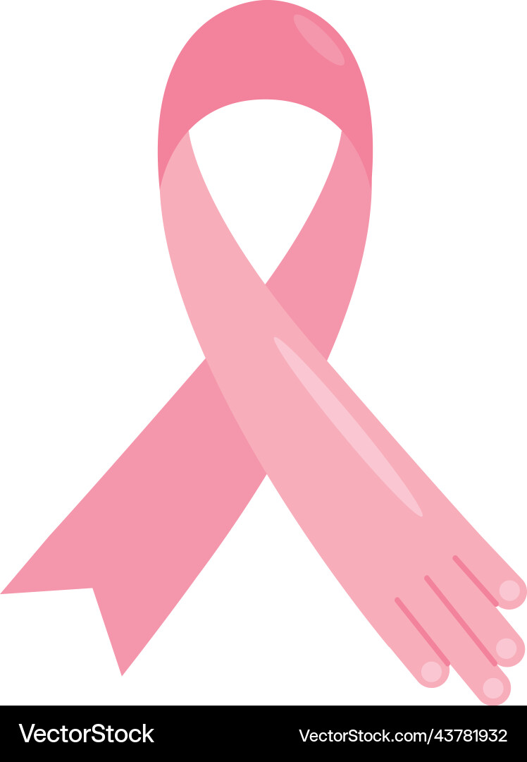 Breast cancer campaign ribbon Royalty Free Vector Image
