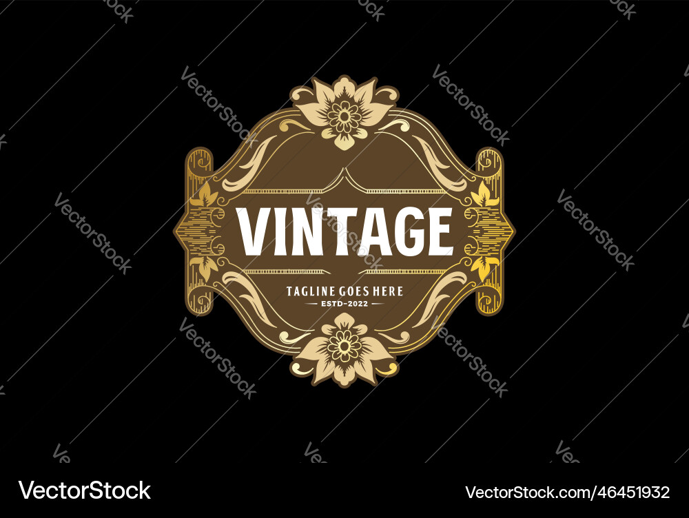 Circular vintage flower border frame vintage Vector Image
