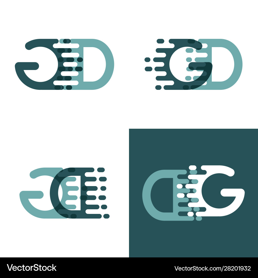 Gd letters logo with accent speed in gray Vector Image