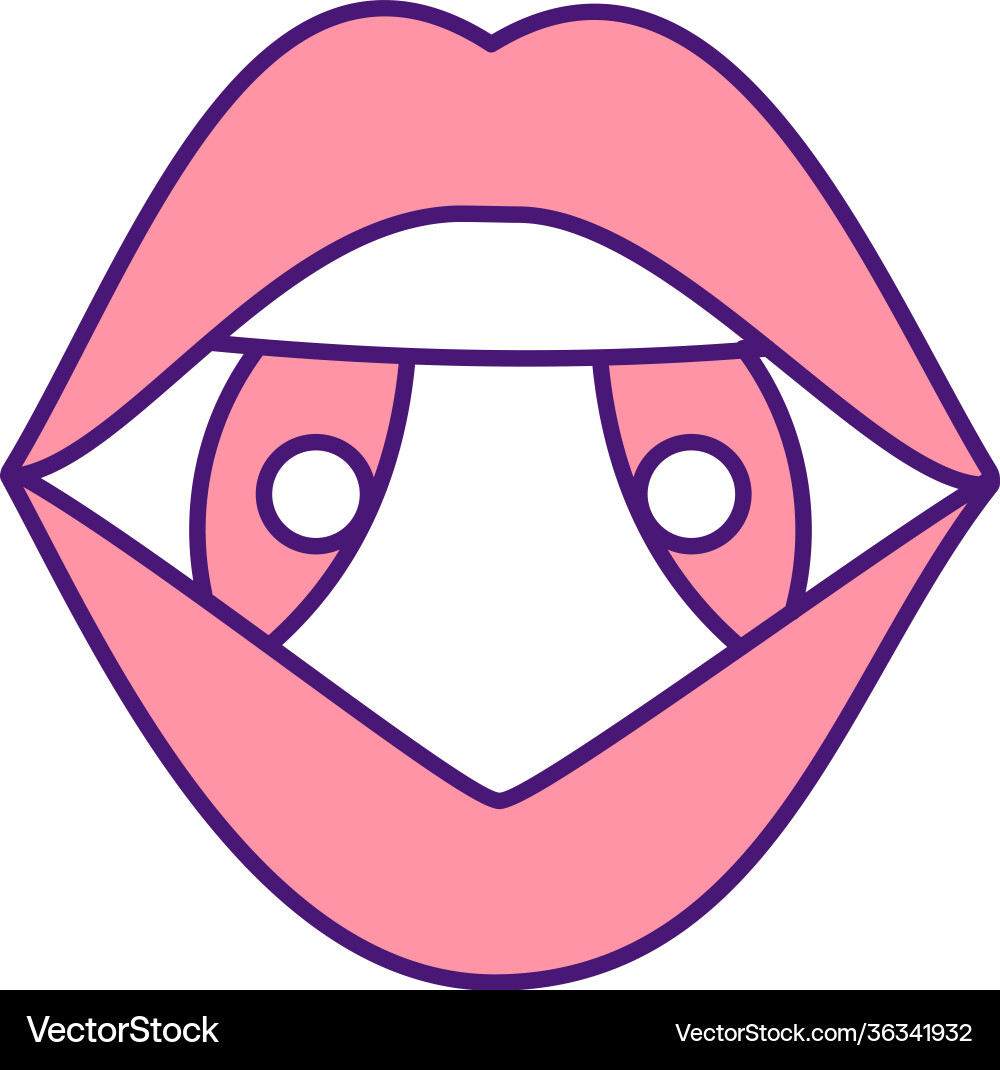 Glands inflammation rgb color icon Royalty Free Vector Image