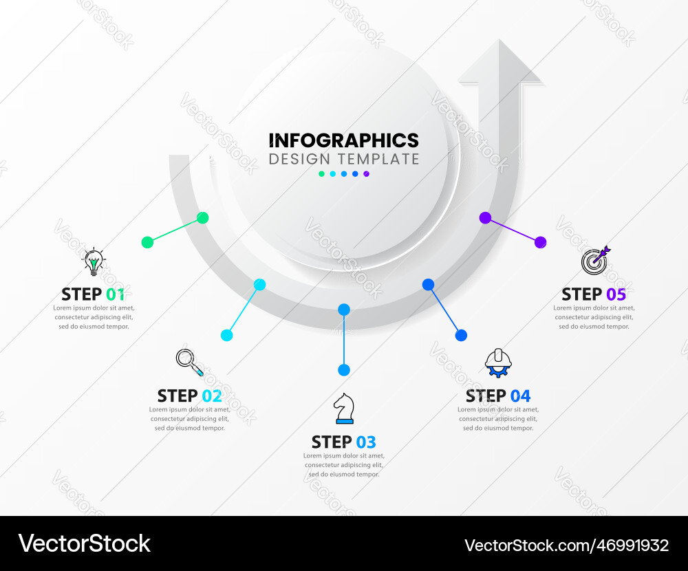 Infographic template with icons and 5 options Vector Image