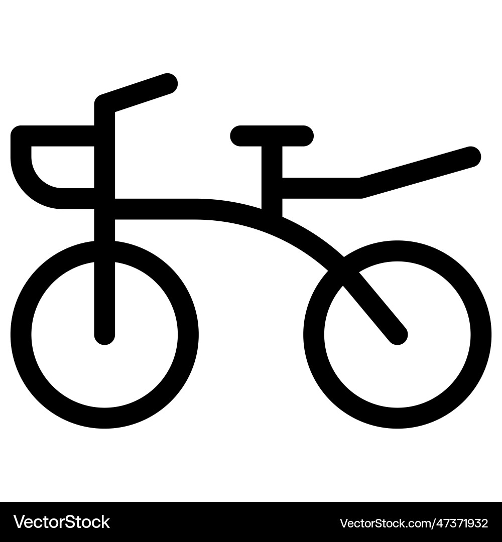 Kids bicycle with rack and basket Royalty Free Vector Image