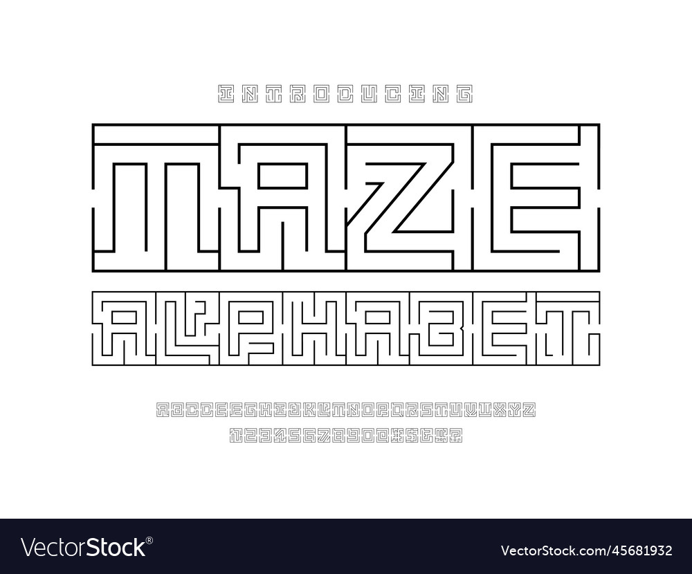 Maze font Royalty Free Vector Image - VectorStock