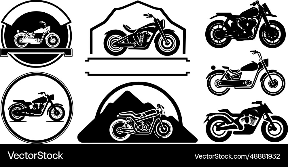 Motorcycle logos for clubs or workshops Royalty Free Vector