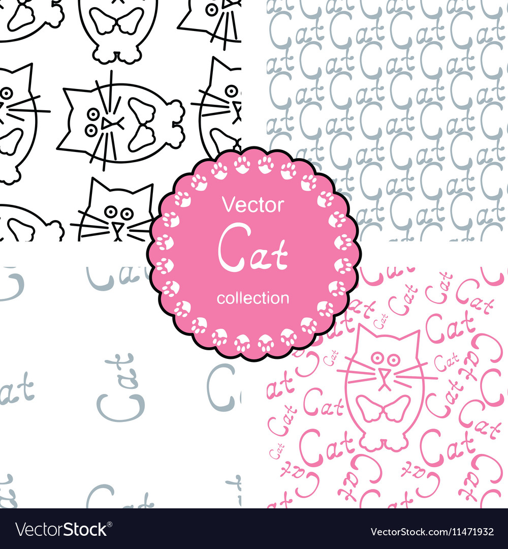 Patterns with cats Royalty Free Vector Image - VectorStock